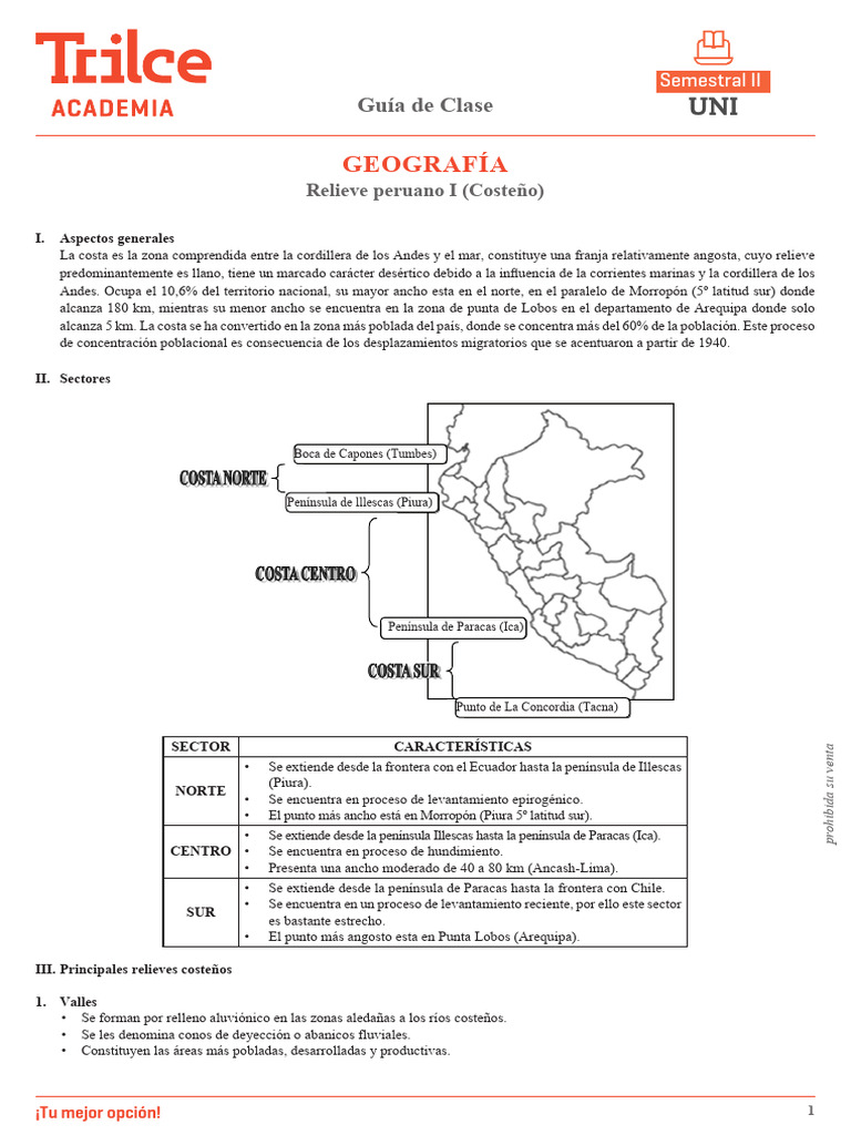 Geografía-Semestral UNI 2022 II-Semana 1-Relieve Peruano I (Costeño ... Geografía-Semestral UNI 2022 II-Semana 1-Relieve Peruano I (Costeño ...