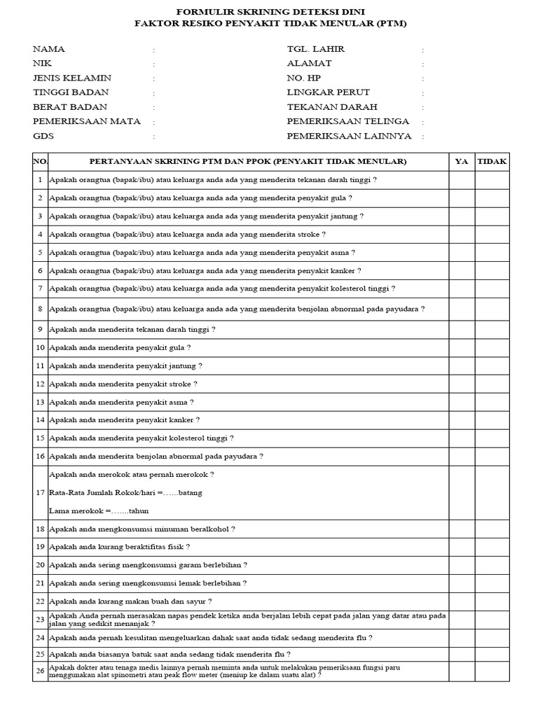 Skrining PPOK Dan PTM | PDF