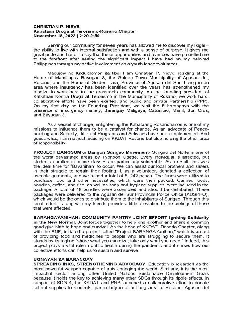 BAGANI AWARDS SCRIPT | PDF