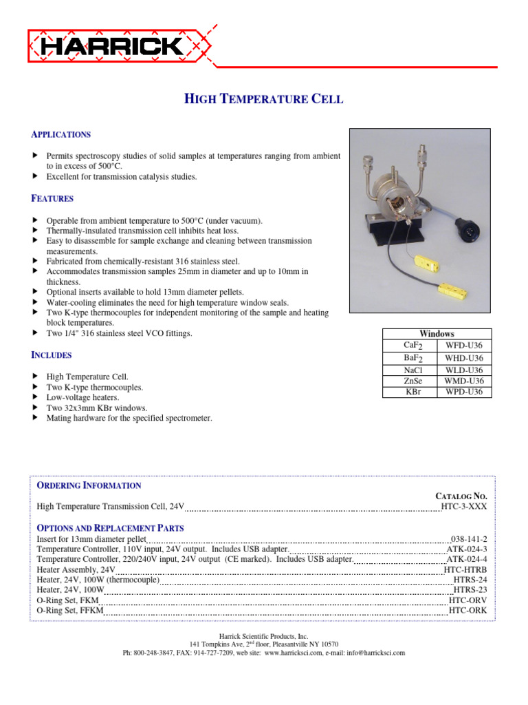 Data_Sheet_High_Temperature_Cell | PDF | Thermocouple | Applied And ...