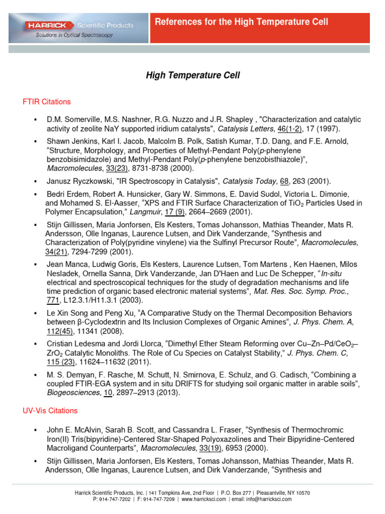 References_High_Temperature_Cell | PDF | Catalysis | Chemical Substances