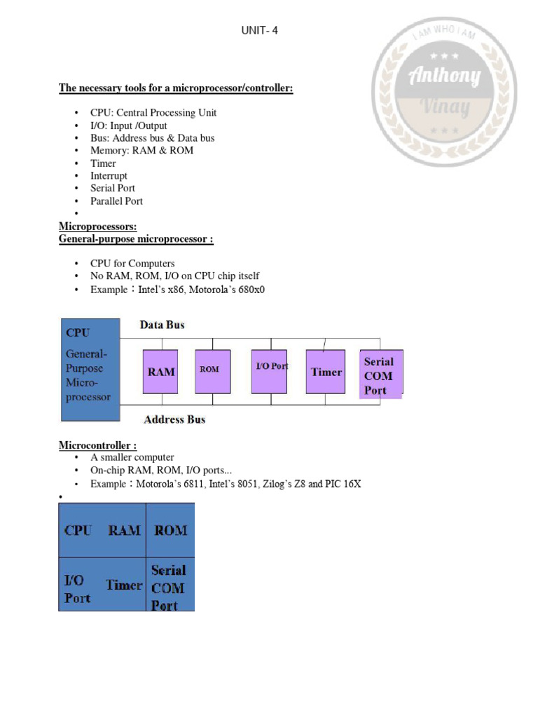 Microprocessor vs. Microcontroller Guide | PDF | Microcontroller ...