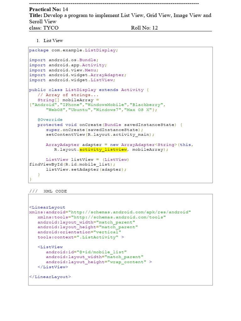 practical-n0.14 | PDF | Android (Operating System) | Software Engineering
