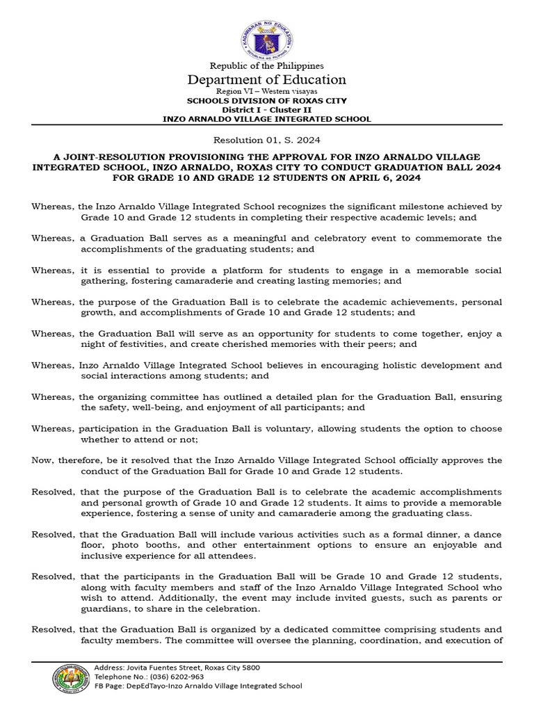 Resolution 5 JOINT RESOLUTION GRADBALL | PDF