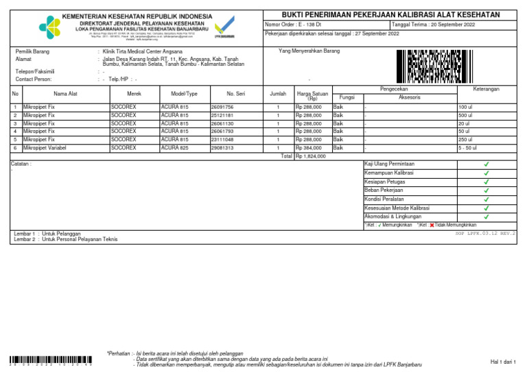 Bukti Order E 138 DT | PDF