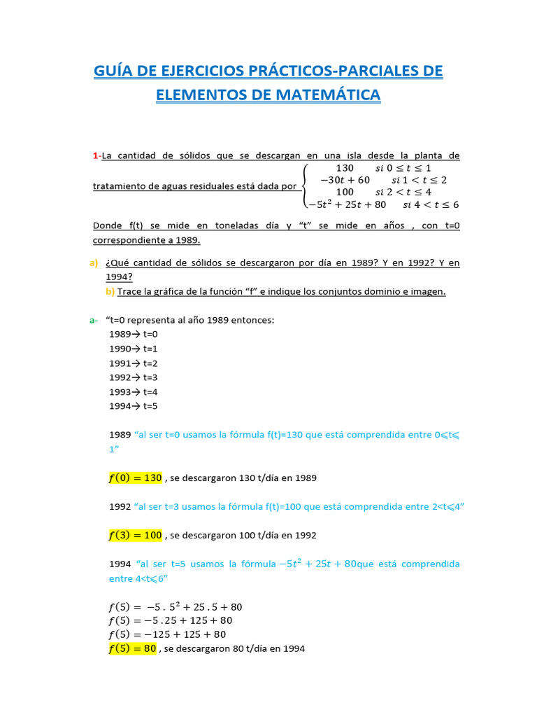 Ejercicios Resueltos- Parciales Finales de Elementos de Matematica PDF | PDF | Matemáticas ...
