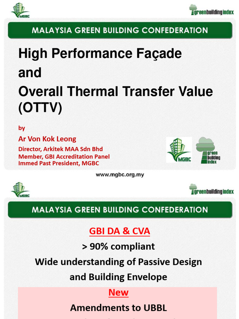 STREAM 1-Passive Design - High Performance Facade & Overall Thermal Transfer Value (Ar. Von Kok ...