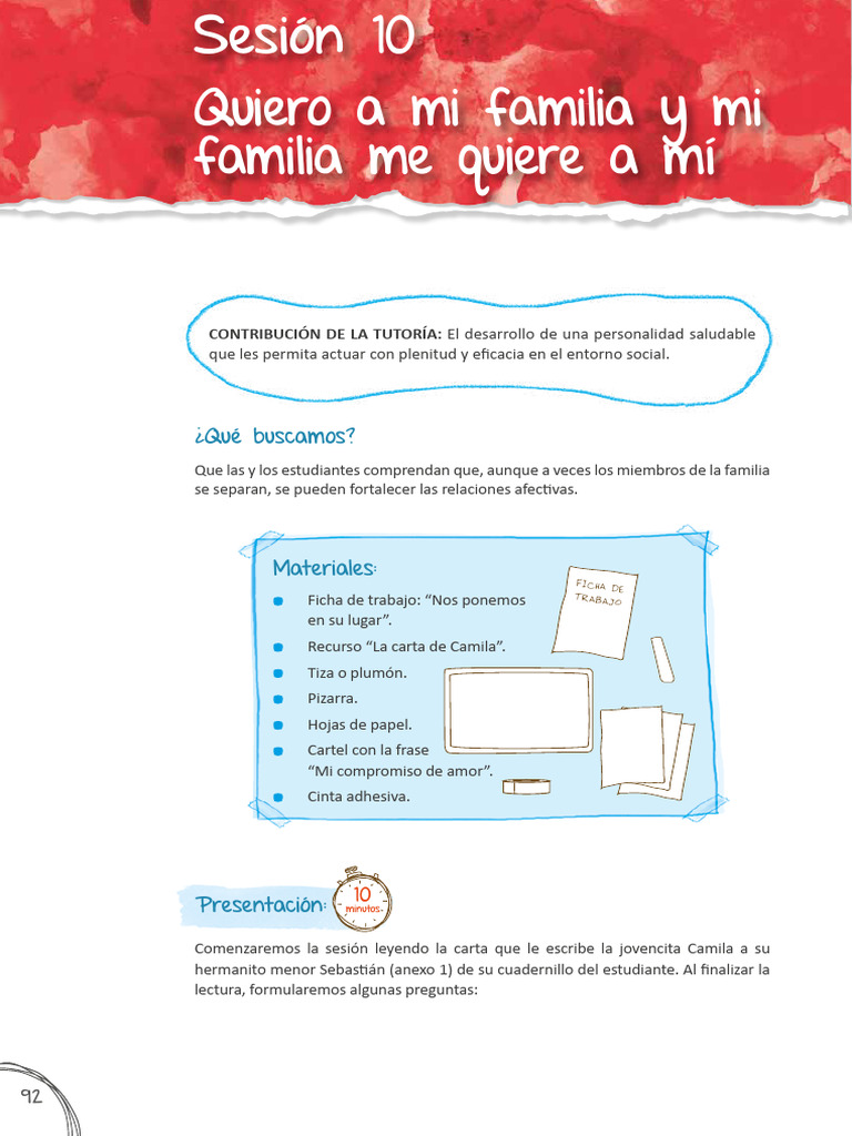 Tutoria-Tercer-Grado-Quiero A Mi Familia y Apreciando A Los Adultos ...