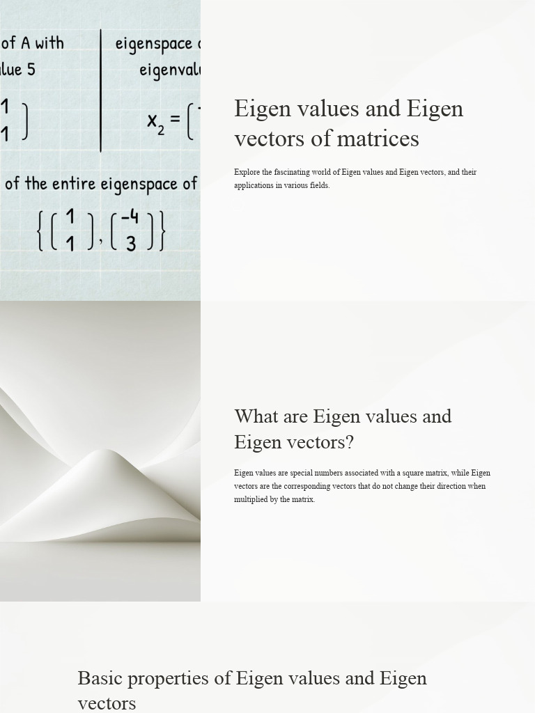 Eigen Values And Eigen Vectors Of Matrices Pdf Eigenvalues And 5298