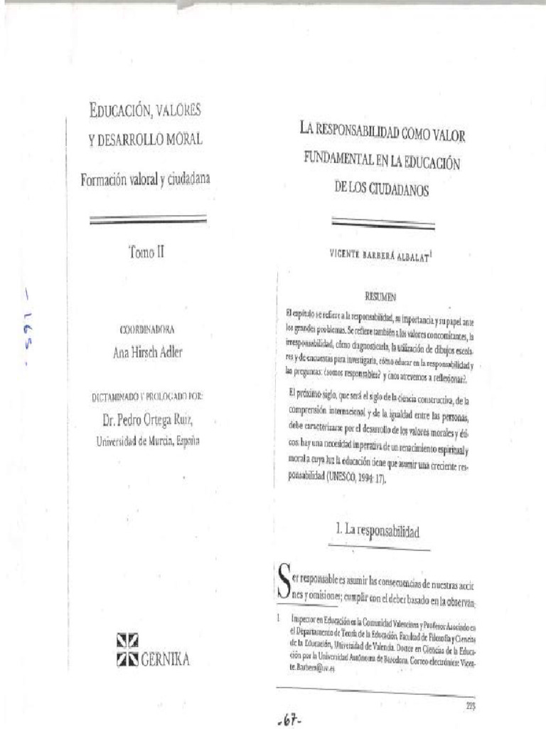 La Educación En La Responsabilidad Pdf