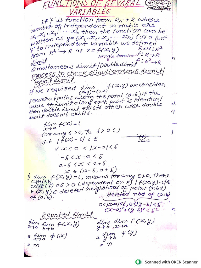 Function of Several Variables | PDF