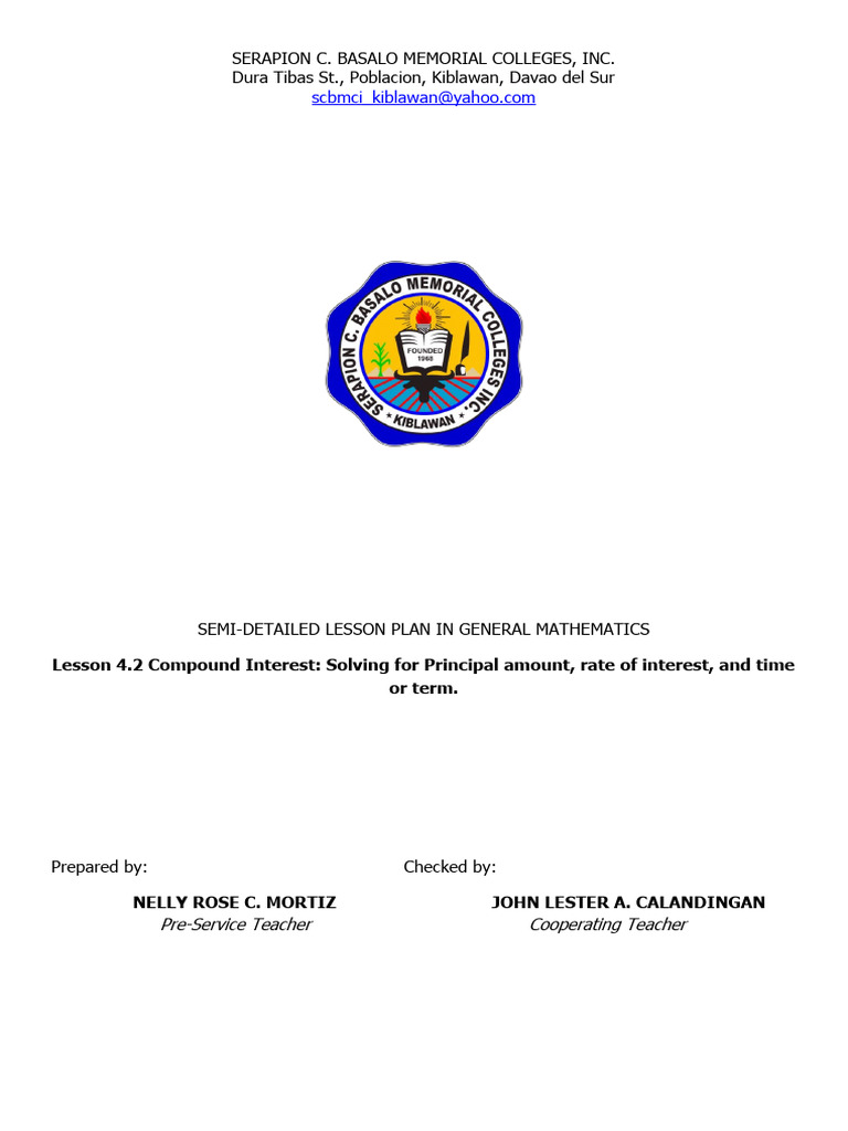 Compound Interest Lesson Plan 2 | PDF | Interest | Compound Interest