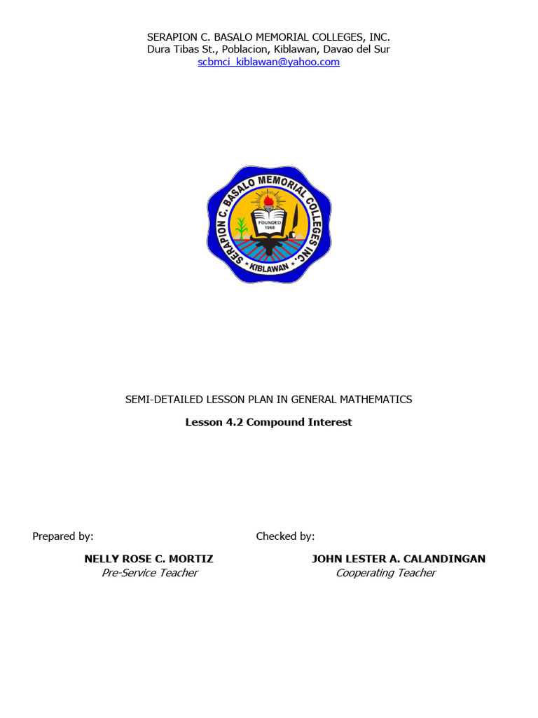 Compound Interest Lesson Plan 1 | PDF | Interest | Compound Interest