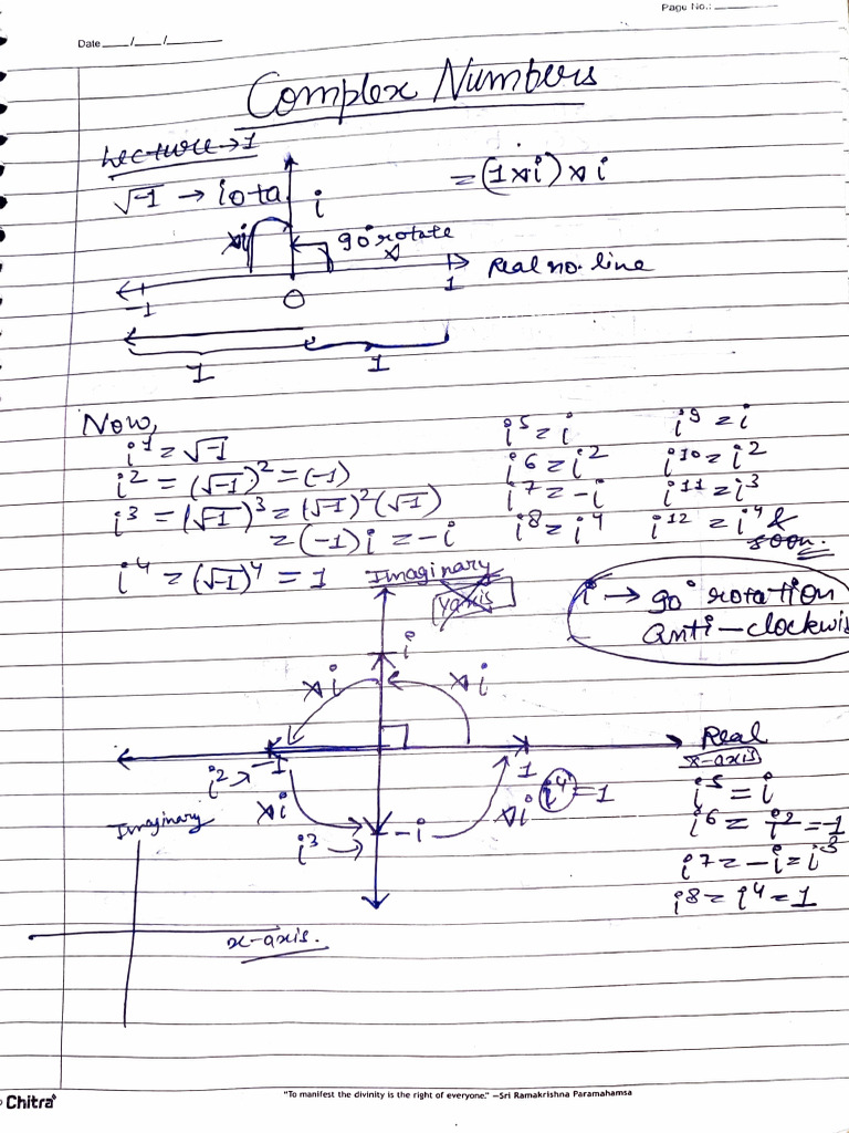 Complex Numbers Full Handwritten Notes | PDF