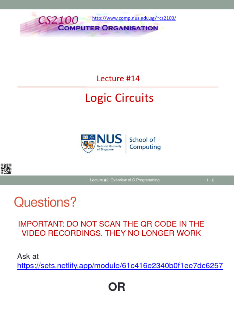 Lect14_Logic_Circuits_full | PDF | Logic Gate | Digital Electronics