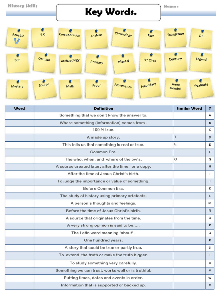 History - Key Words | PDF History - Key Words | PDF