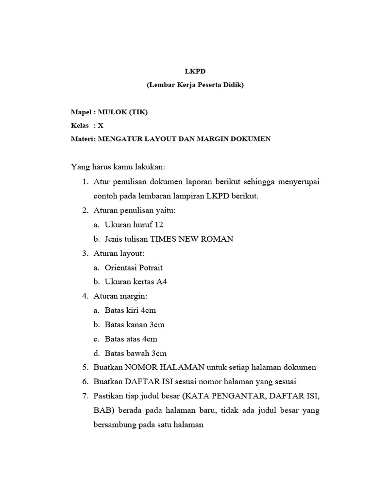 TIK LKPD 1 - Layout Dokumen | PDF