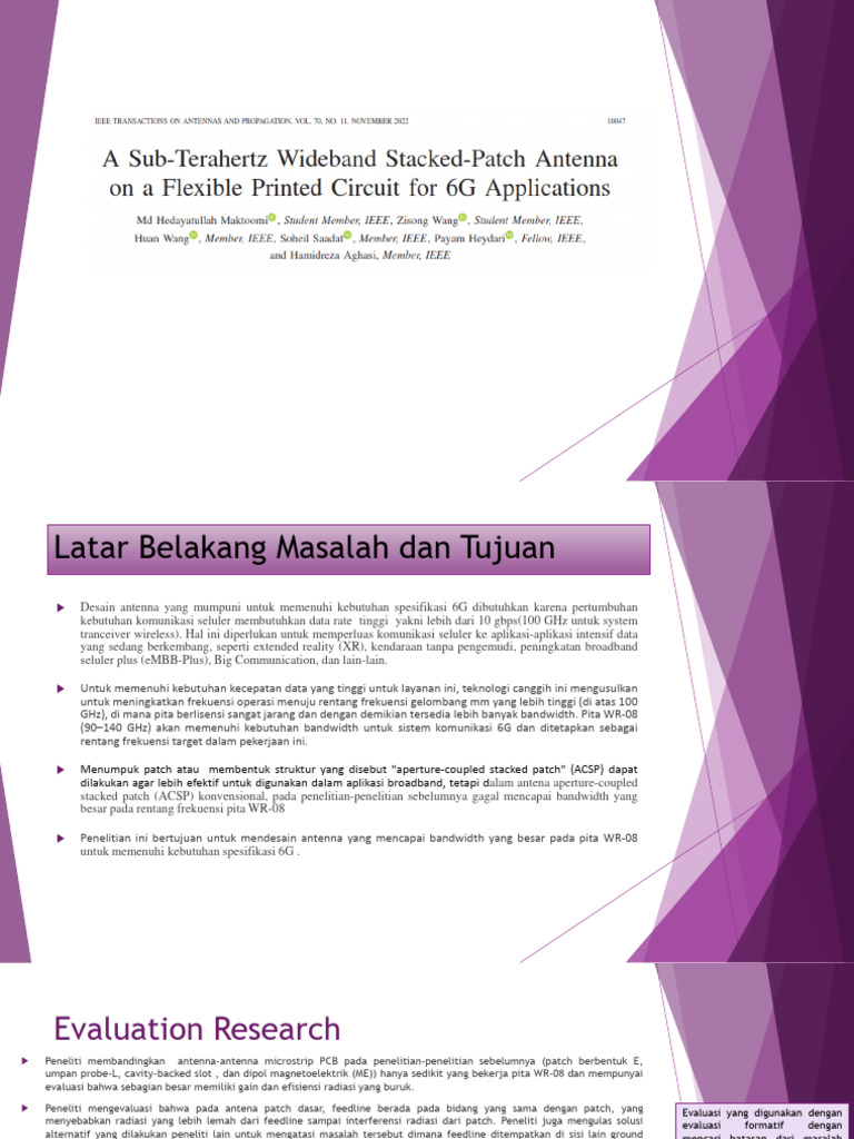 Evaluasi Desain Riset Antena Sub Terahertz | PDF