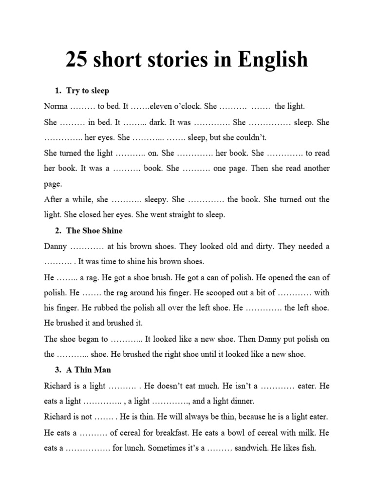 25 Simple English Short Stories | PDF