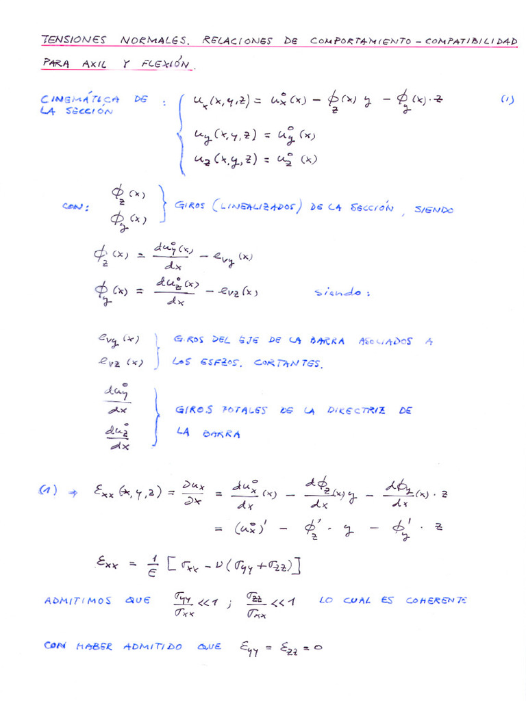 04b.tensiones Normales y Tangenciales - Leyes de Comportamiento para Traccion y Flexion | PDF