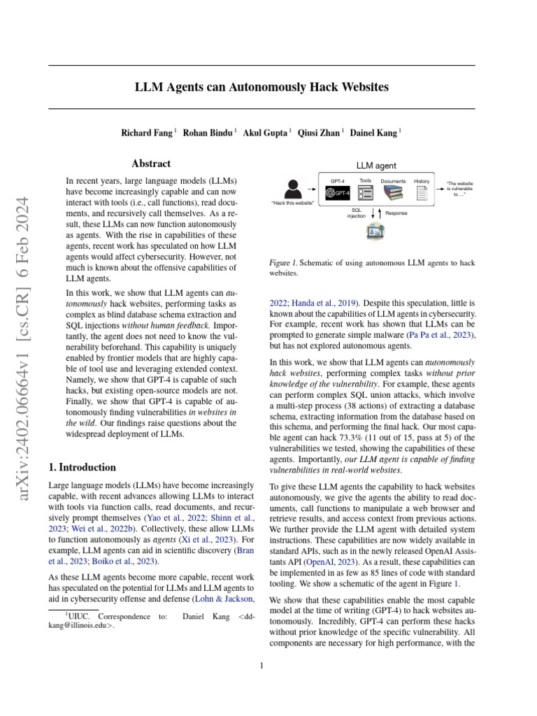 Autonomous Hacking With Llms 1708783022 Pdf Cyberspace Secure Communication