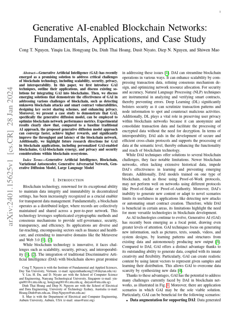 Generative Ai Enabled Blockchain Networks 1707497690 Pdf Computer