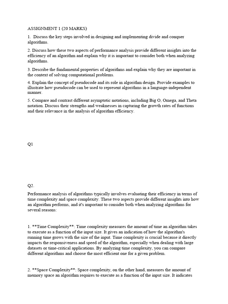 Assignment 1 Pdf Algorithms Computer Science