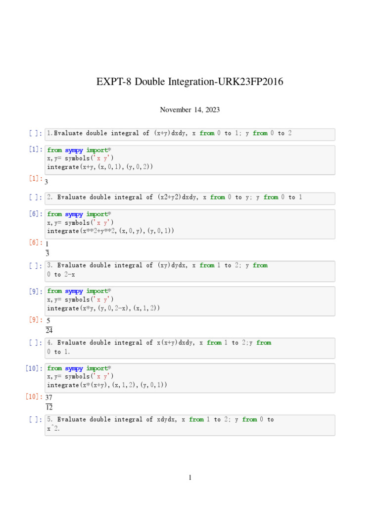 EXPT-8 Double Integration | PDF