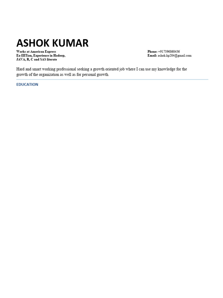 Ashok Resume New | PDF | Apache Hadoop | Java (Programming Language)