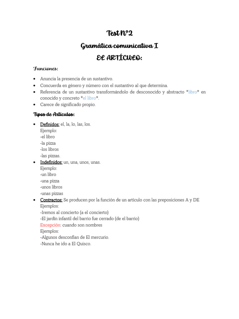 Test N 2 Gramática Pdf Adjetivo Adverbio