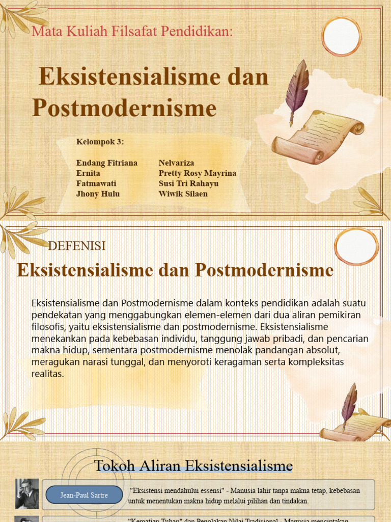 Materi Eksistensialisme Dan Postmodernisme | PDF