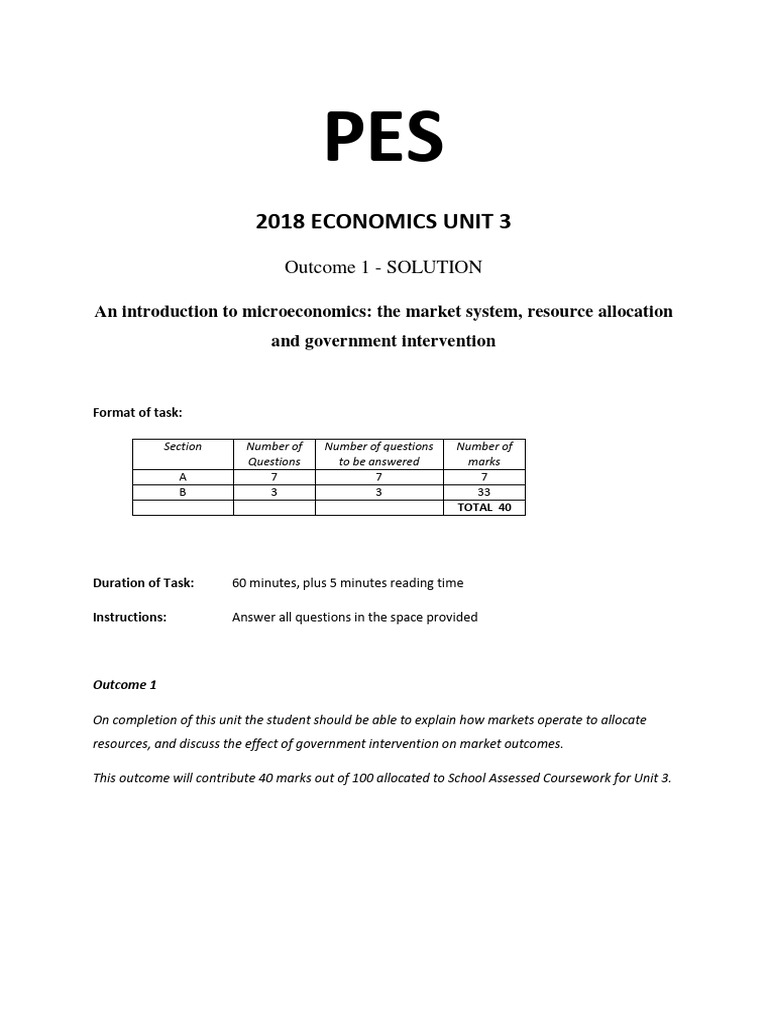 2018 Economics Unit 3 AOS1 SOLUTION FINAL | PDF | Supply (Economics) | Supply And Demand