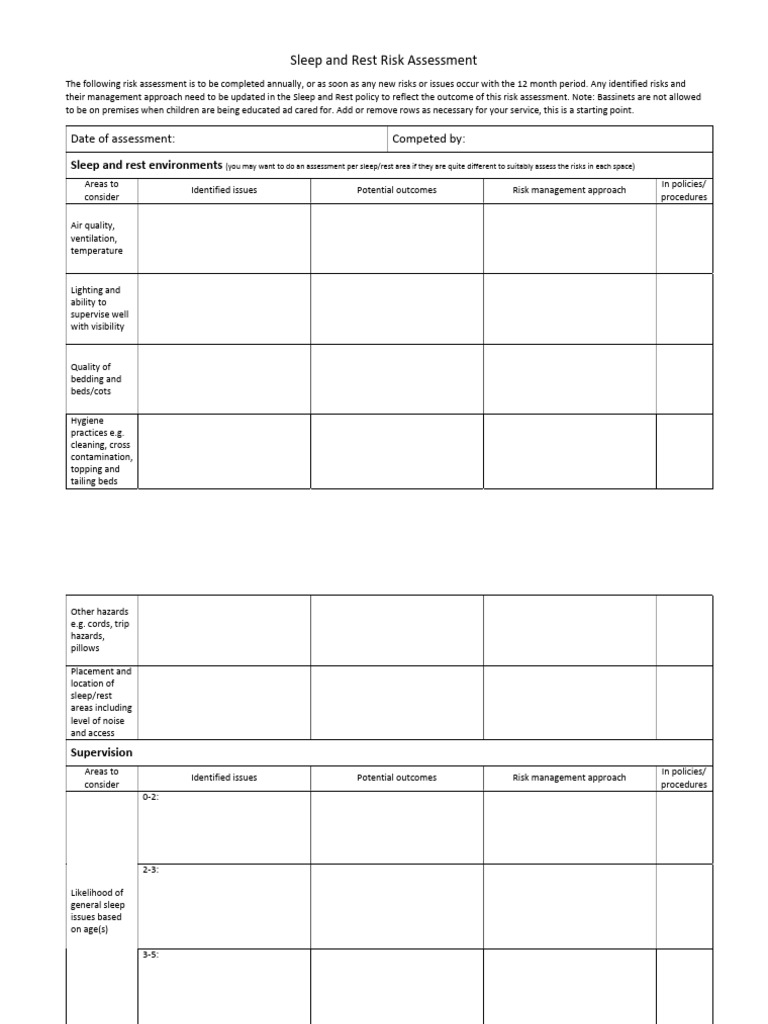 Sleep-and-Rest-Risk-Assessment | PDF | Risk | Risk Assessment