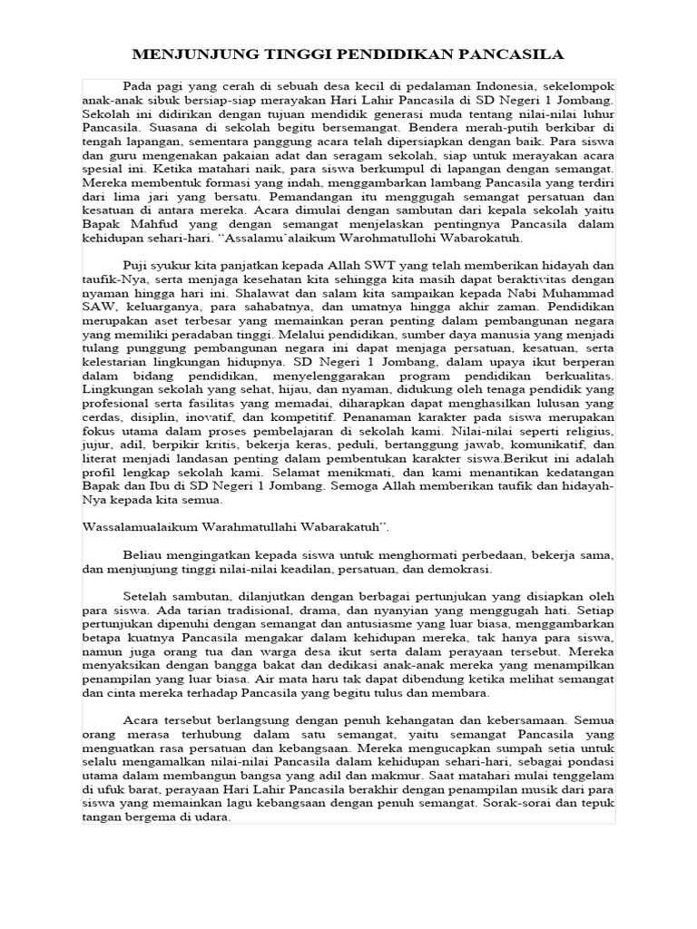 Cerpen Pendidikan Pancasila | PDF | Kesehatan Holistik