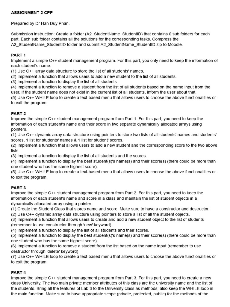 Assignment 2 CPP (Updated) | PDF | C++ | Class (Computer Programming)