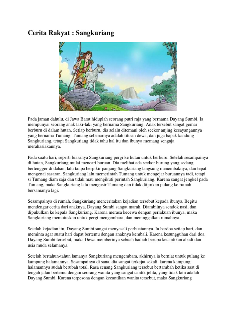Cerita Rakyat, Sangkuriang | PDF
