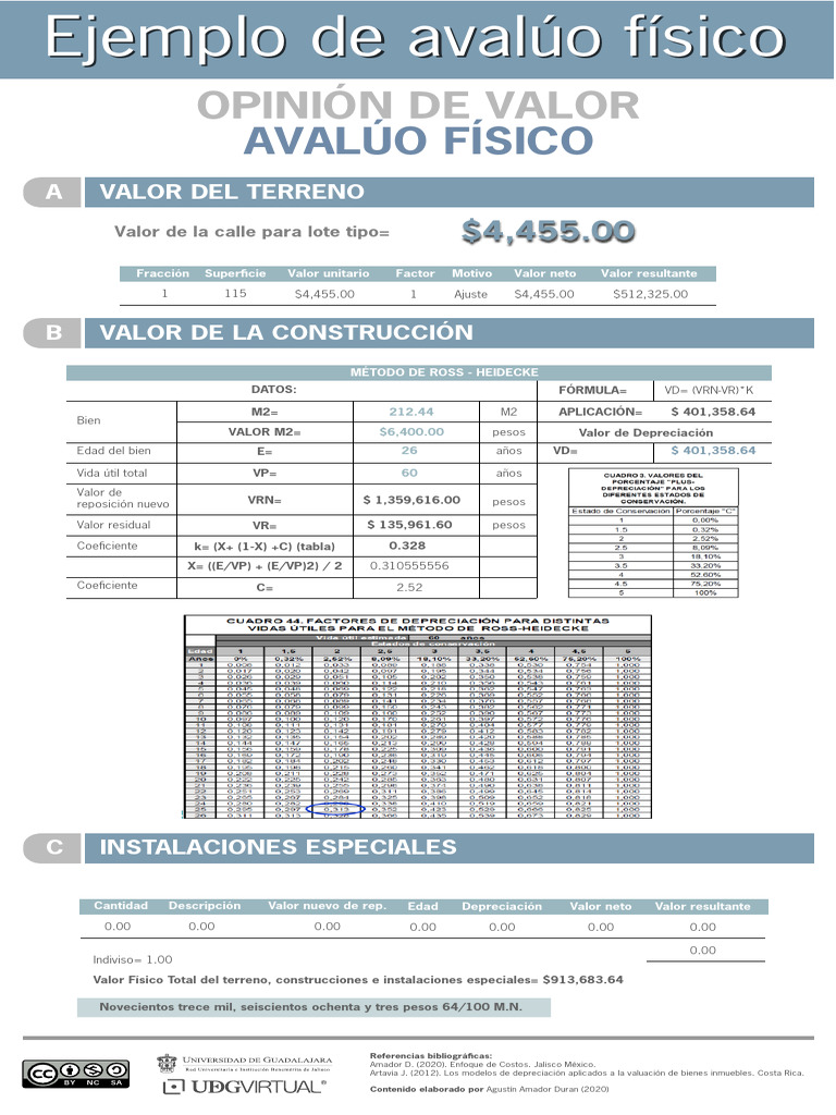 Ejemplo de Un Avaluo Físico | Descargar gratis PDF | Servicios financieros | Contabilidad