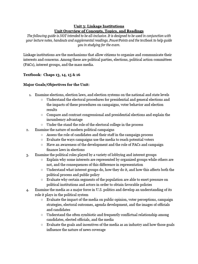 Unit 3 Overview | PDF | Elections | Citizens United V. Fec Unit 3 Overview | PDF | Elections | Citizens United V. Fec