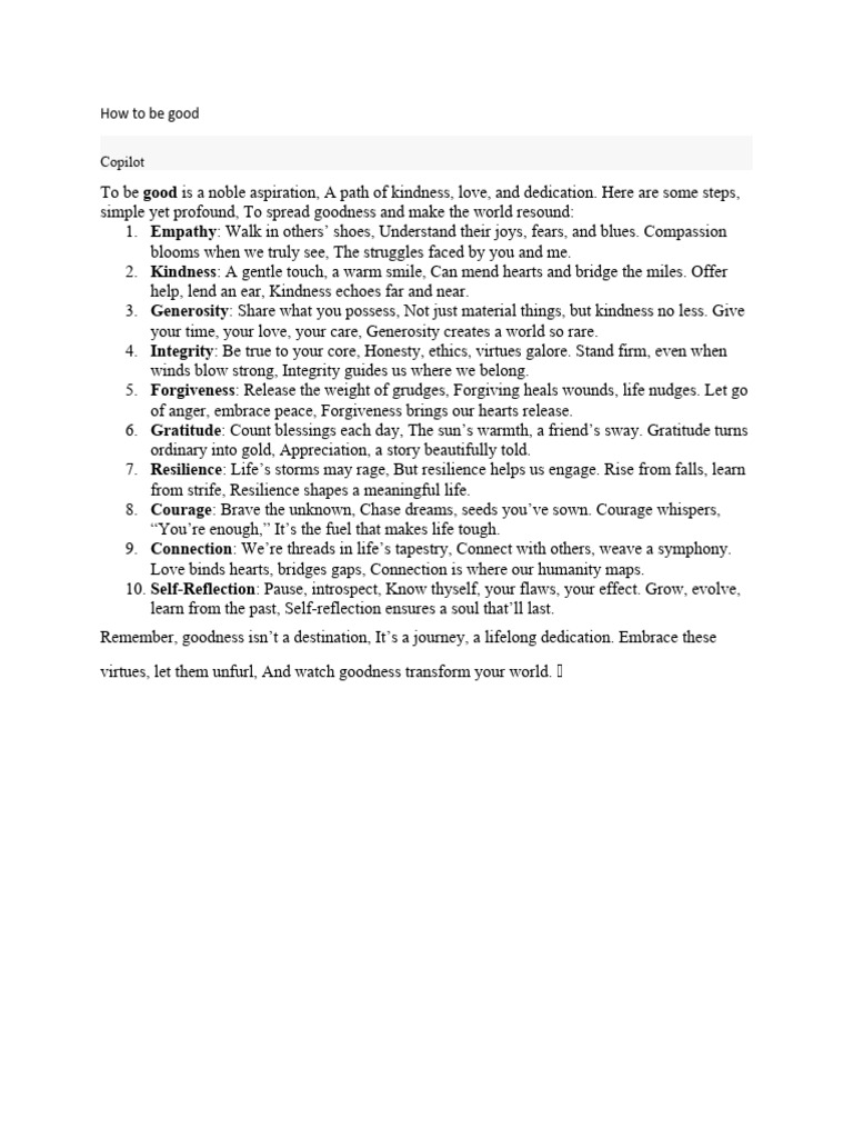 How To Be Good | PDF
