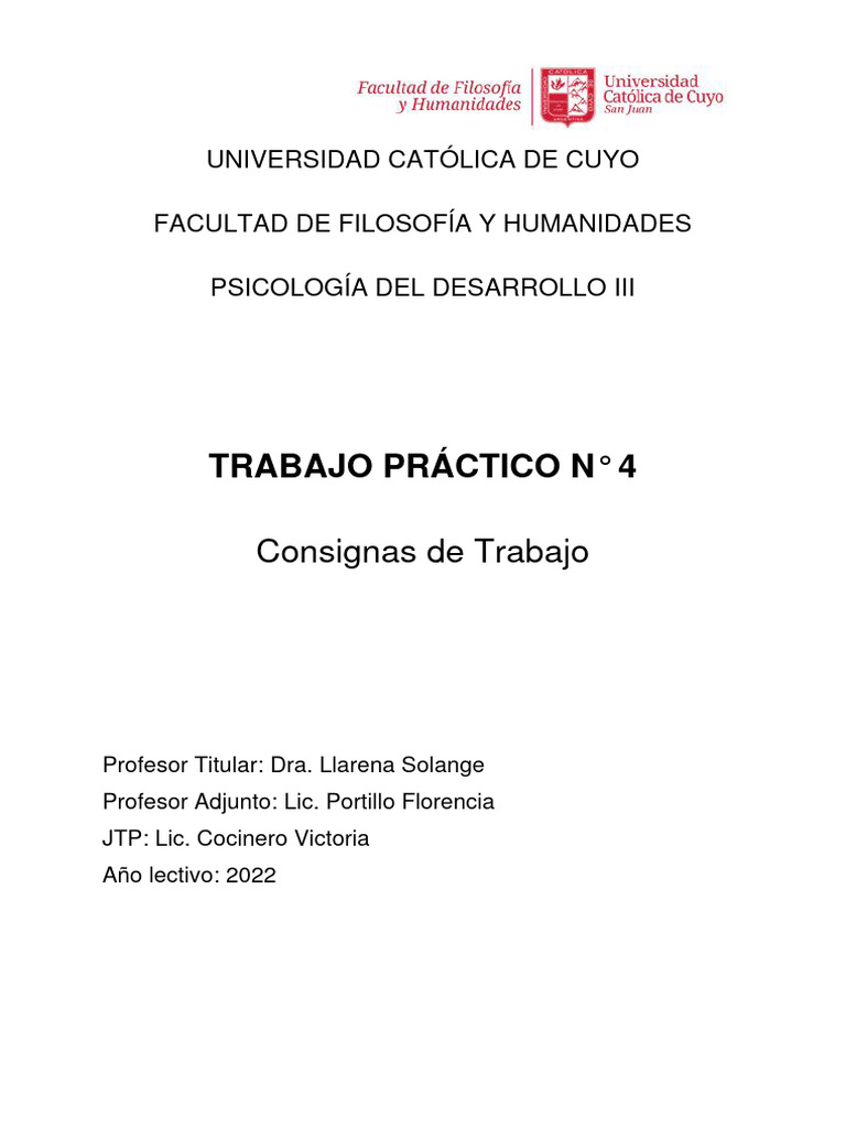 Consignas TP 4 Desarrollo | PDF | Planificación | Aprendizaje