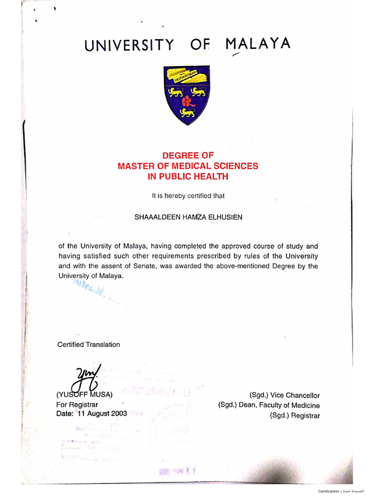 Master certificate | PDF