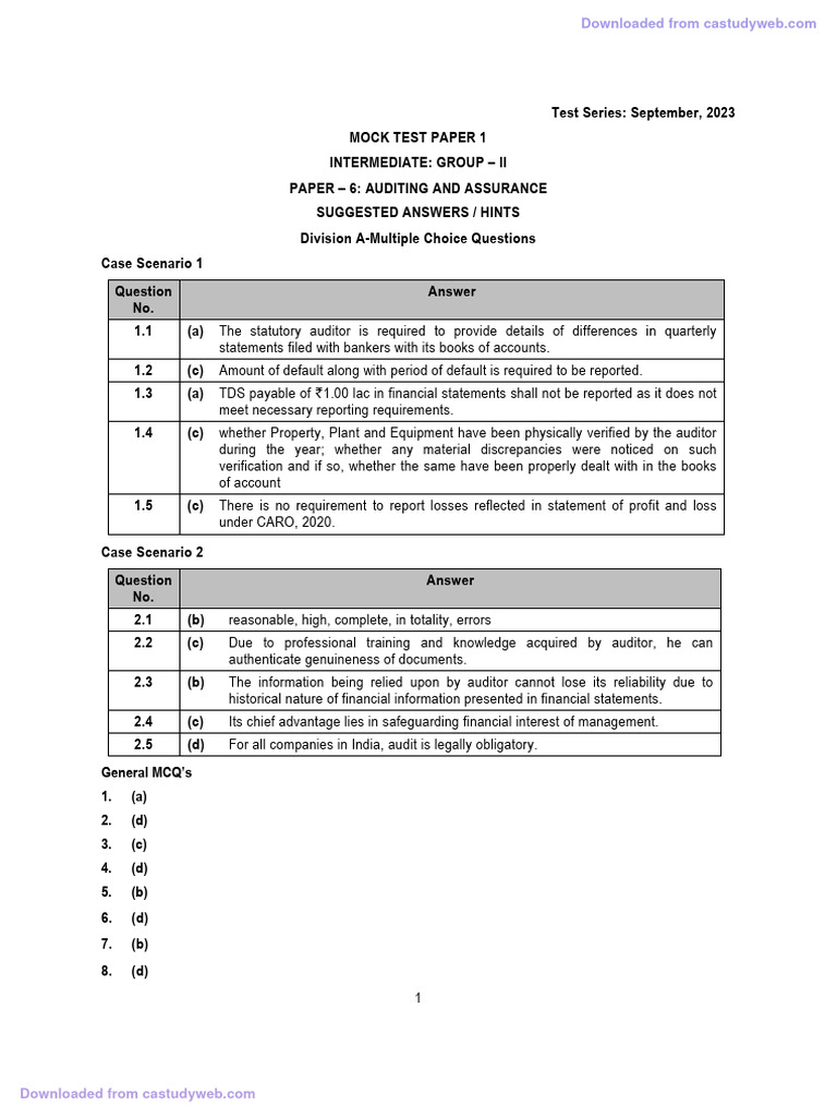 Auditing - Answers | PDF | Audit | Lease Auditing - Answers | PDF | Audit | Lease