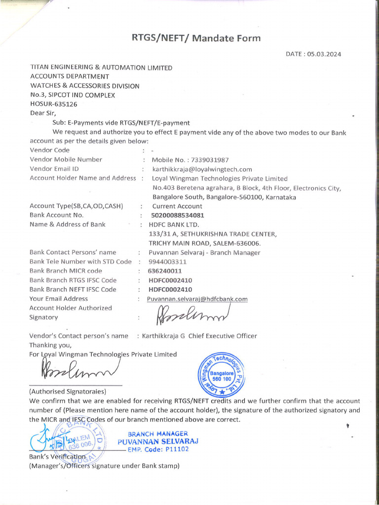 ECS Forms HDFC Loyalwinman 05.03.2024-2 | PDF