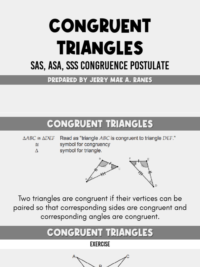 Congruent Triangles | PDF | Teaching Methods & Materials