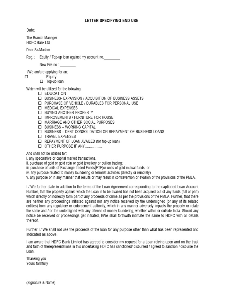 END Use Letter | PDF | Loans | Exchange Traded Fund