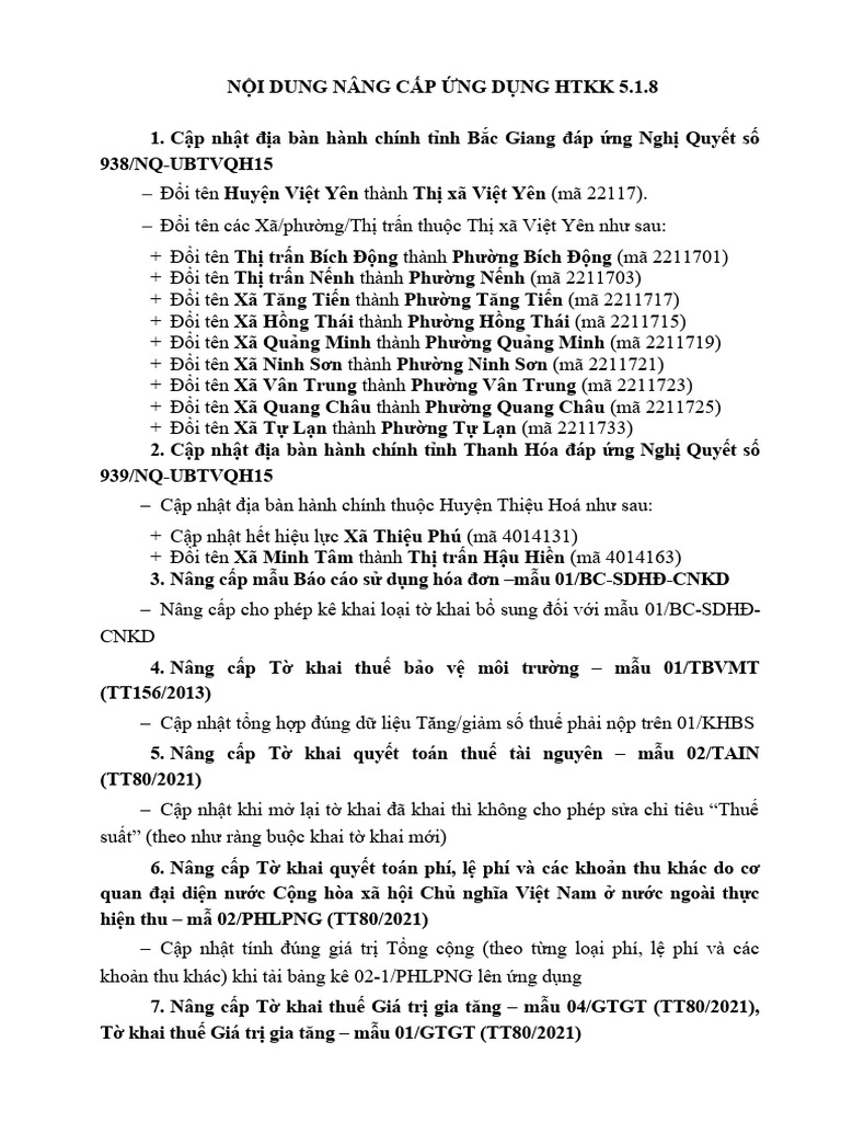 NoiDungNangCap HTKK 5.1.8 | PDF