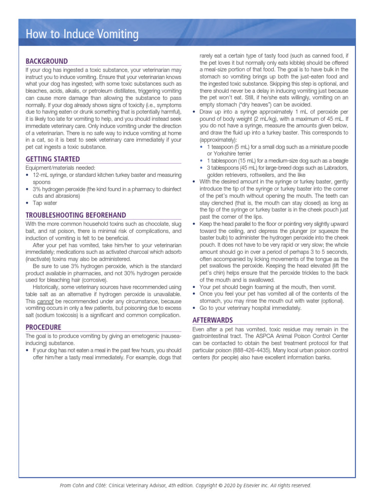 How To Induce Vomiting | PDF | Vomiting | Poison