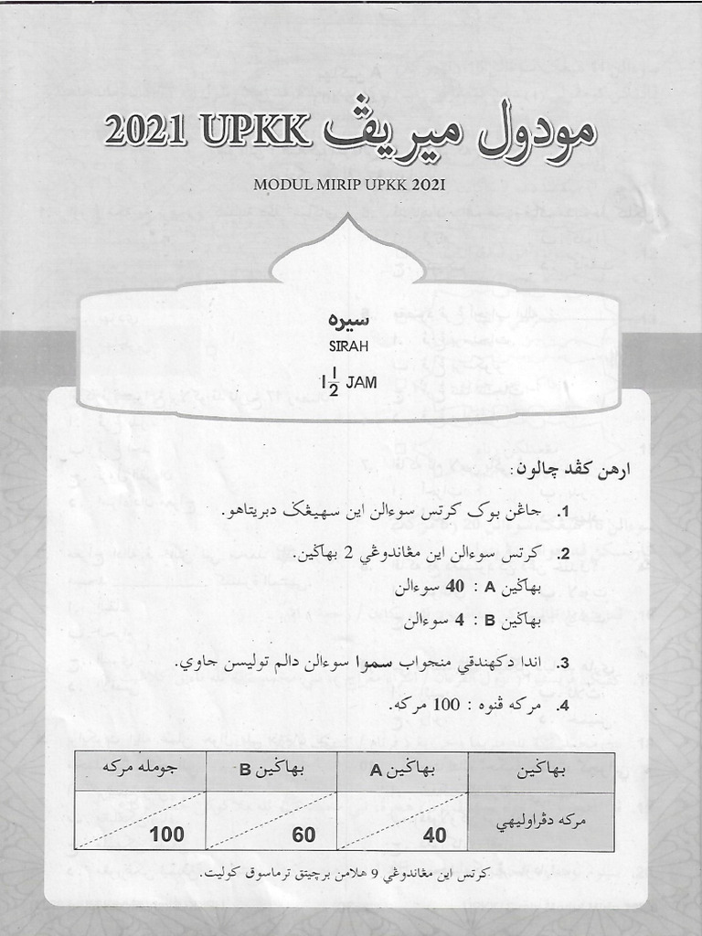 Soalan UPKK Sirah 2021 | PDF