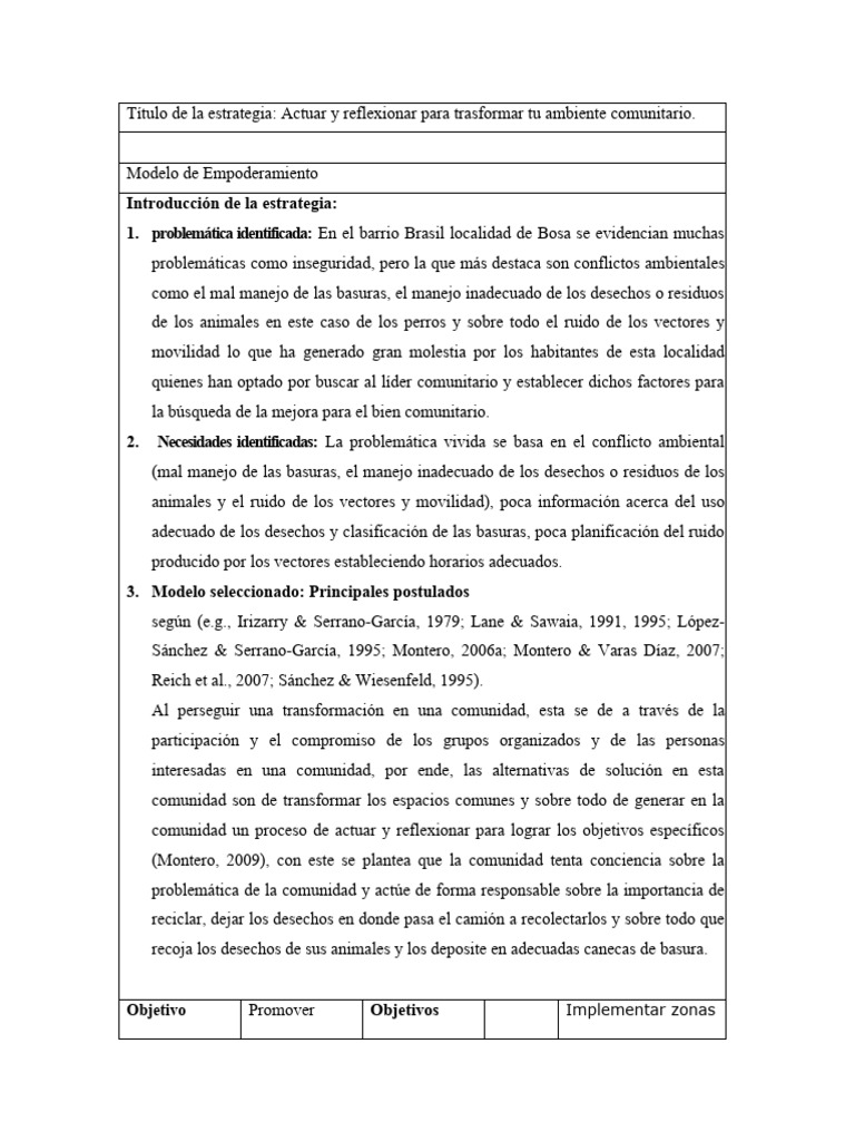 Matriz-Modelo de Empoderamiento | PDF | Residuos | Empoderamiento