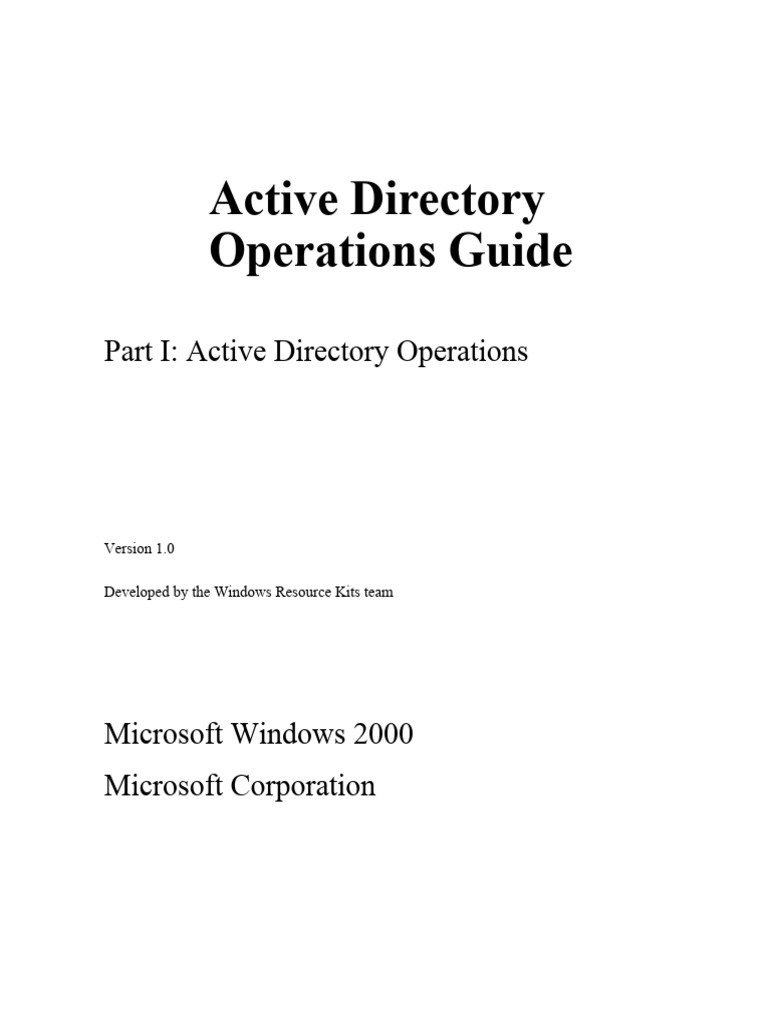 AD_Ops_PartI | PDF | Windows 2000 | Active Directory